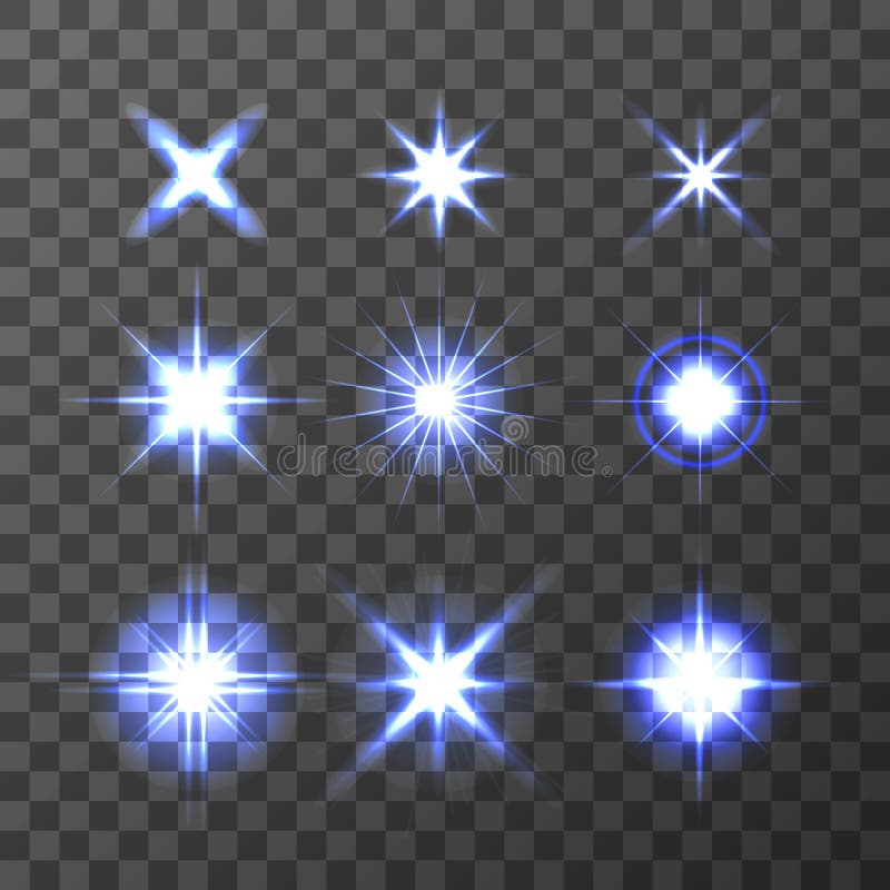 Set of Glowing Stars. Vector Illustration Stock Vector - Illustration ...