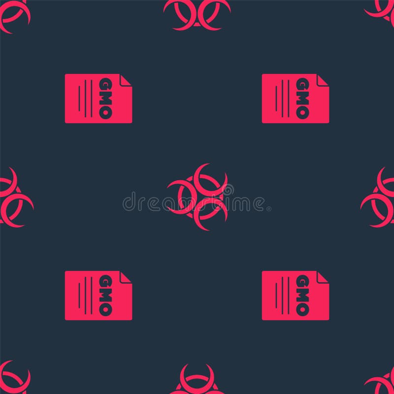 Set GMO and Biohazard Symbol on Seamless Pattern. Vector Stock Vector ...
