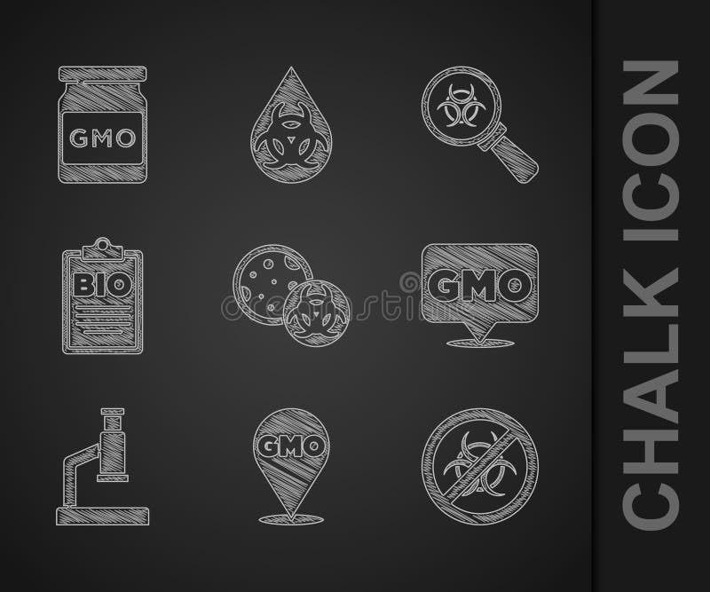 Set GMO, Stop, Microscope, Document for Bio Healthy Food, Biohazard and ...
