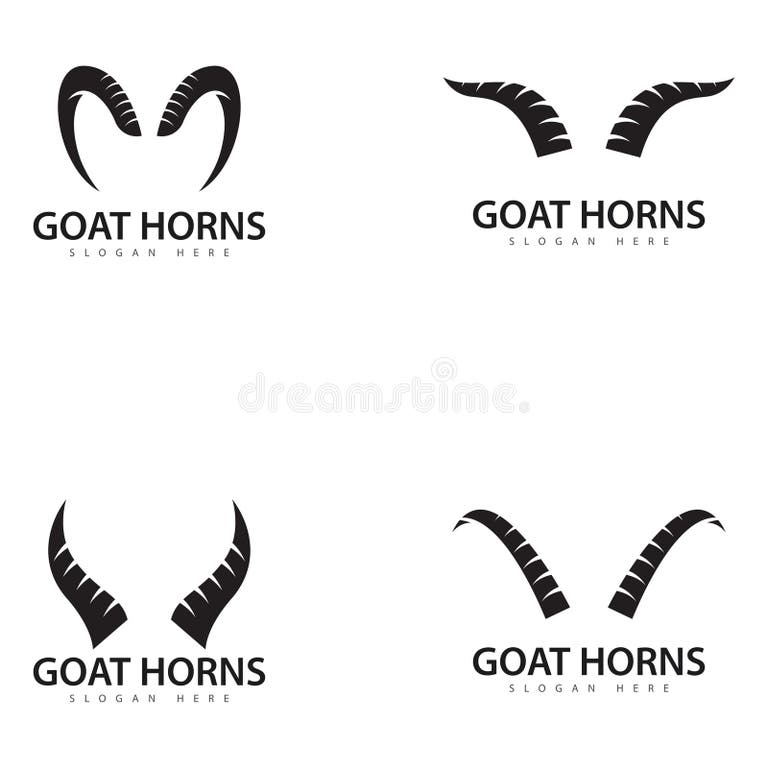 Set of Goat Horns Logo Vector Icon Template Stock Vector - Illustration ...