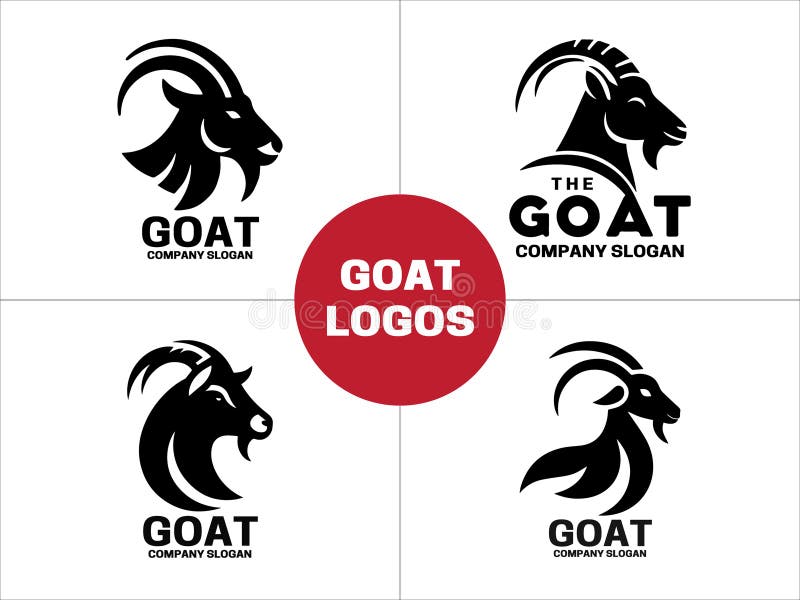 Set of Goat Logo Design Template Stock Vector - Illustration of vector ...
