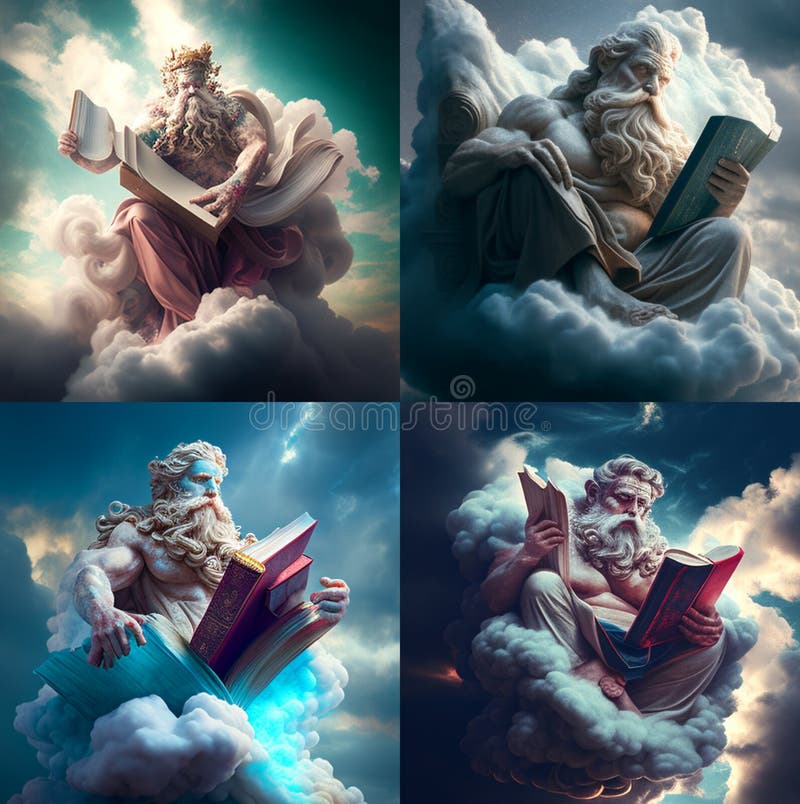 Set of Gods with a Table of Commandments Stock Illustration ...