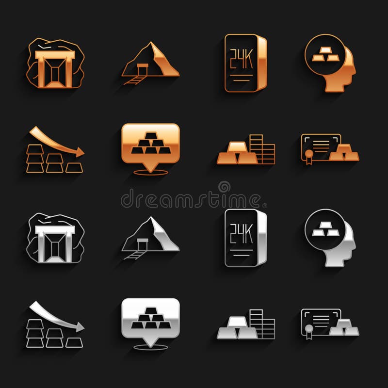 Set Gold Bars, with Certificate, Coin Gold, Falling Arrow, 24k, Mine ...