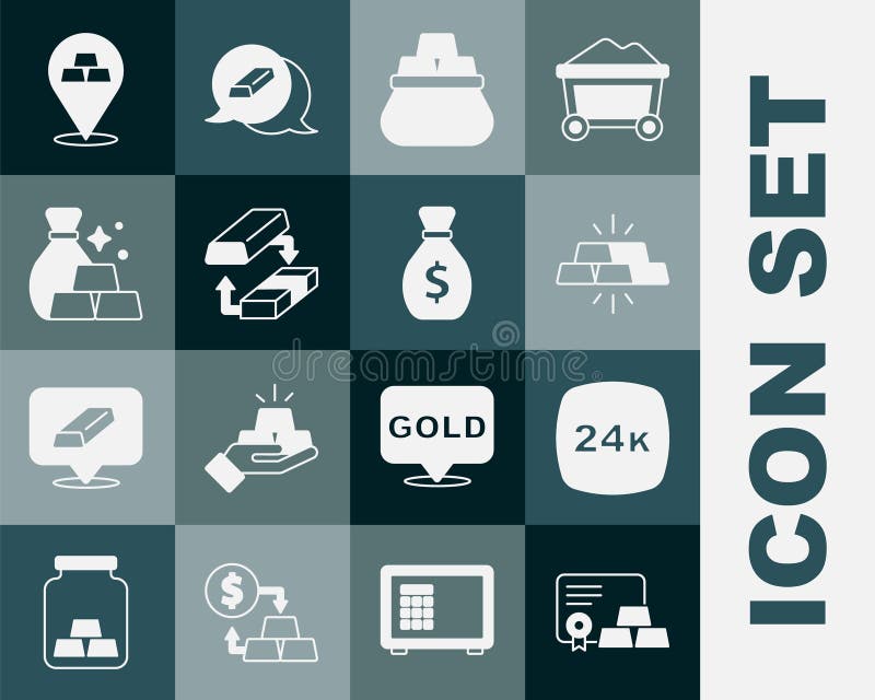 Set Gold Bars with Certificate, 24k, Bag of Gold, Exchange Money, and ...