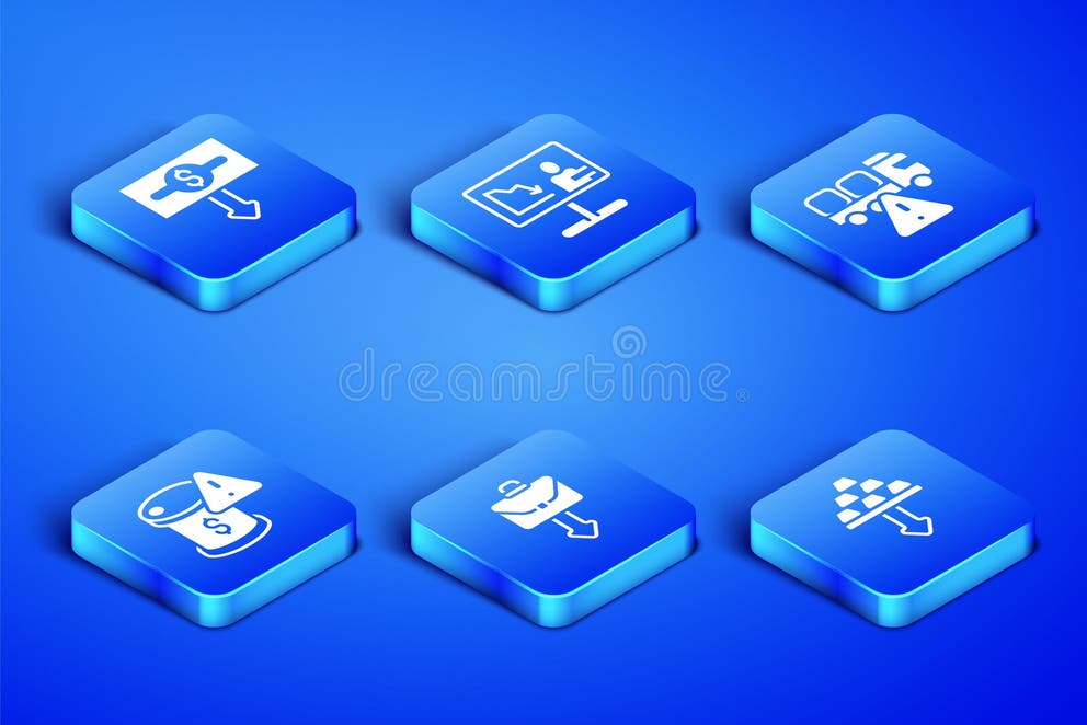 Set Gold Bars, Dollar Rate Decrease, Briefcase, Drop in Crude Oil Price, Global Economic Crisis ...