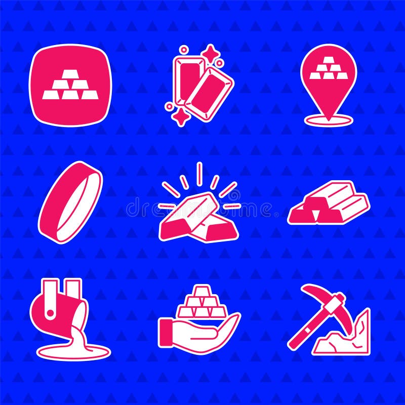 Set Gold Bars, in Hand, Mining, Molten Gold Being Poured, Ring, and ...