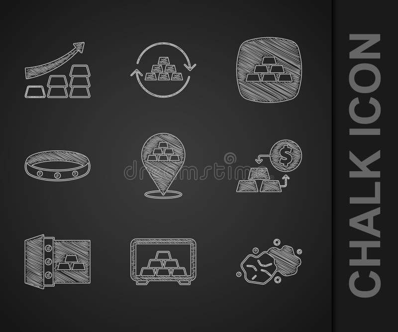 Set Gold Bars, Safe with Gold, Nugget, Exchange Money, Ring, and Growth ...