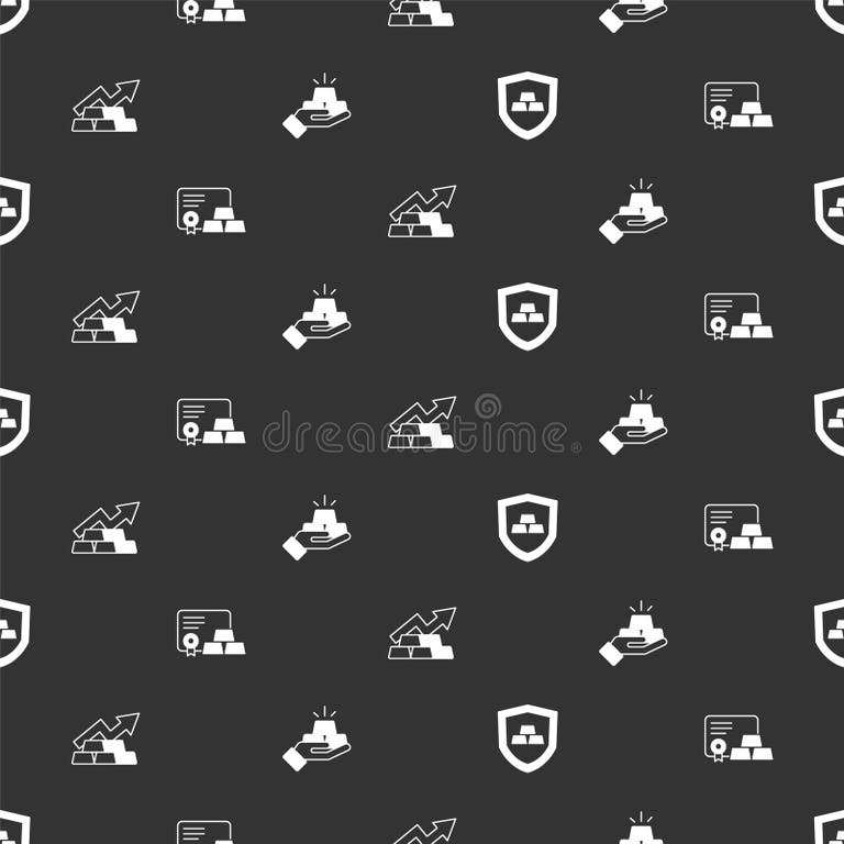 Set Gold Bars with Shield, Certificate, Growth Arrow Gold and on ...