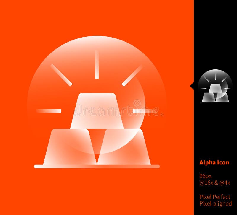 Set of Gold Bullion Alpha Icon - Vector Illustrations for Branding, Web ...