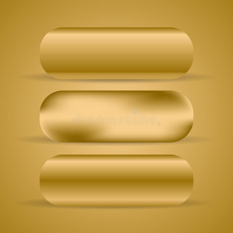 Set of Gold Button Collection Design Isolated Stock Illustration ...