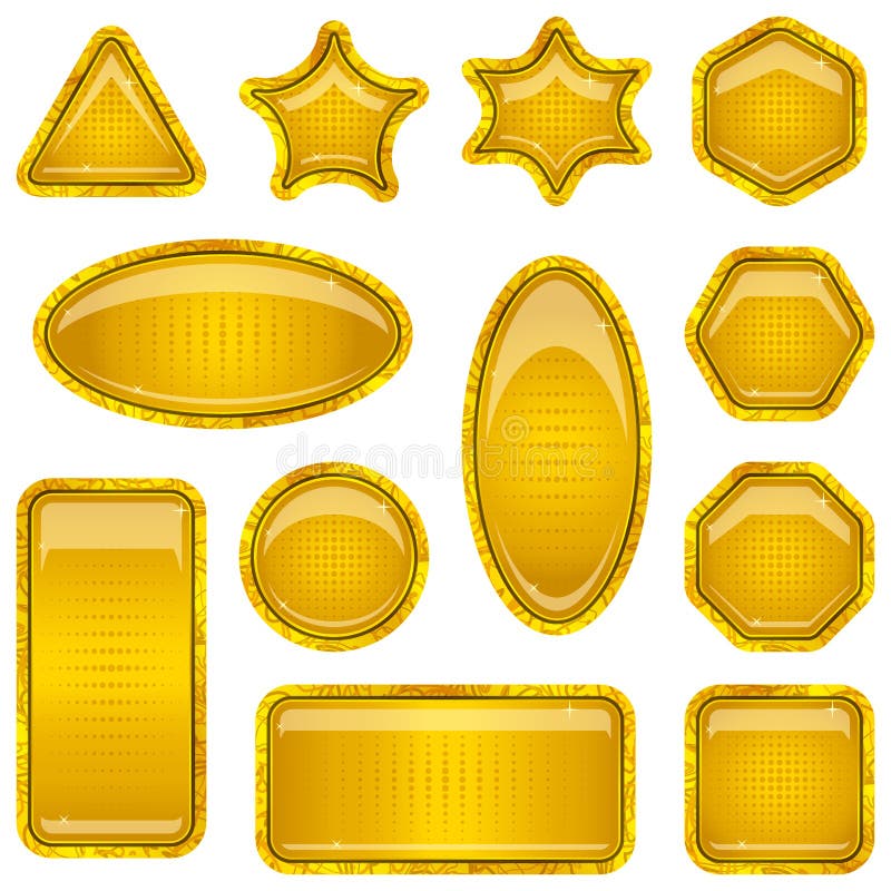 Icons Buttons Colorful, Set Stock Vector - Illustration of element ...