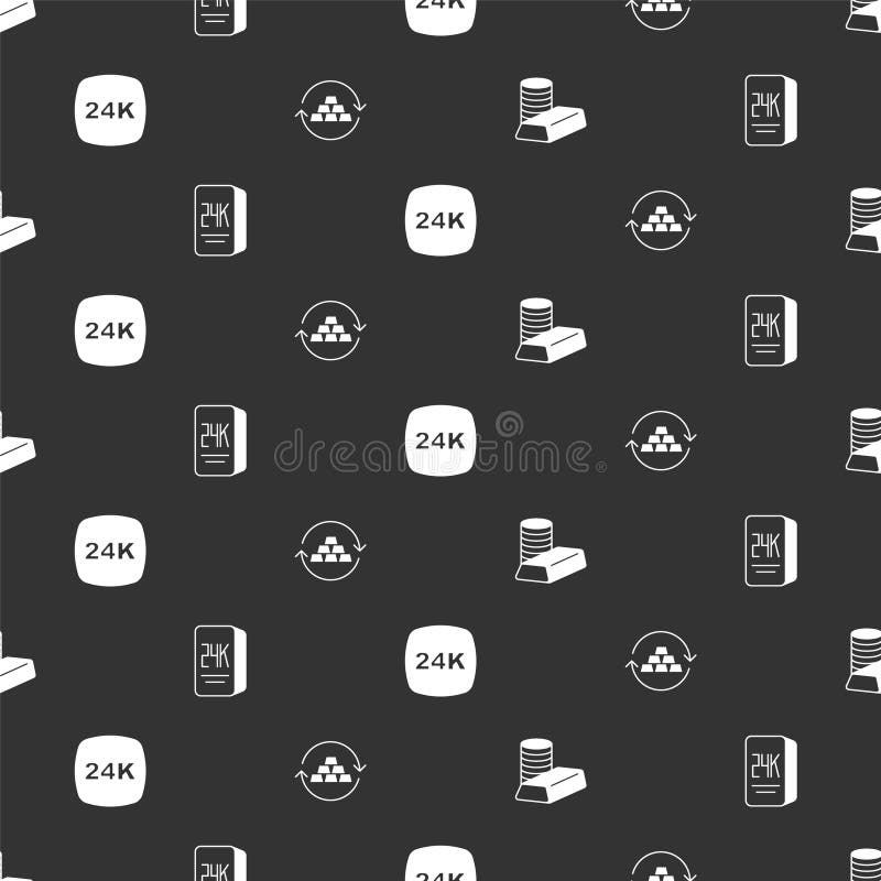 Set Gold Coin with Gold Bars, 24k, and Exchange Money on Seamless ...