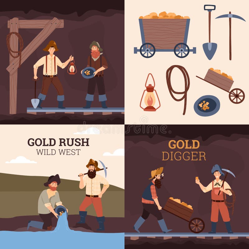 Gold Panning Vector Stock Illustrations – 147 Gold Panning Vector Stock ...