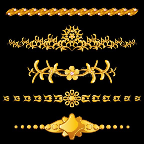 Set of gold dividers stock vector. Illustration of ornate - 19264330