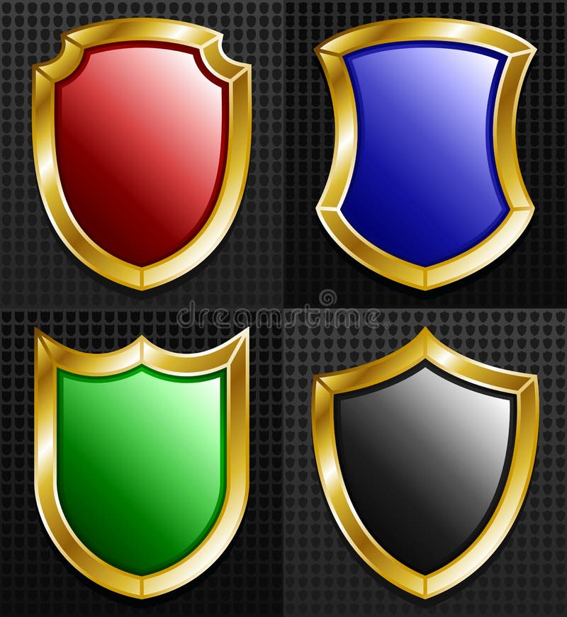 Glossy shield icons stock vector. Illustration of icons - 5985819