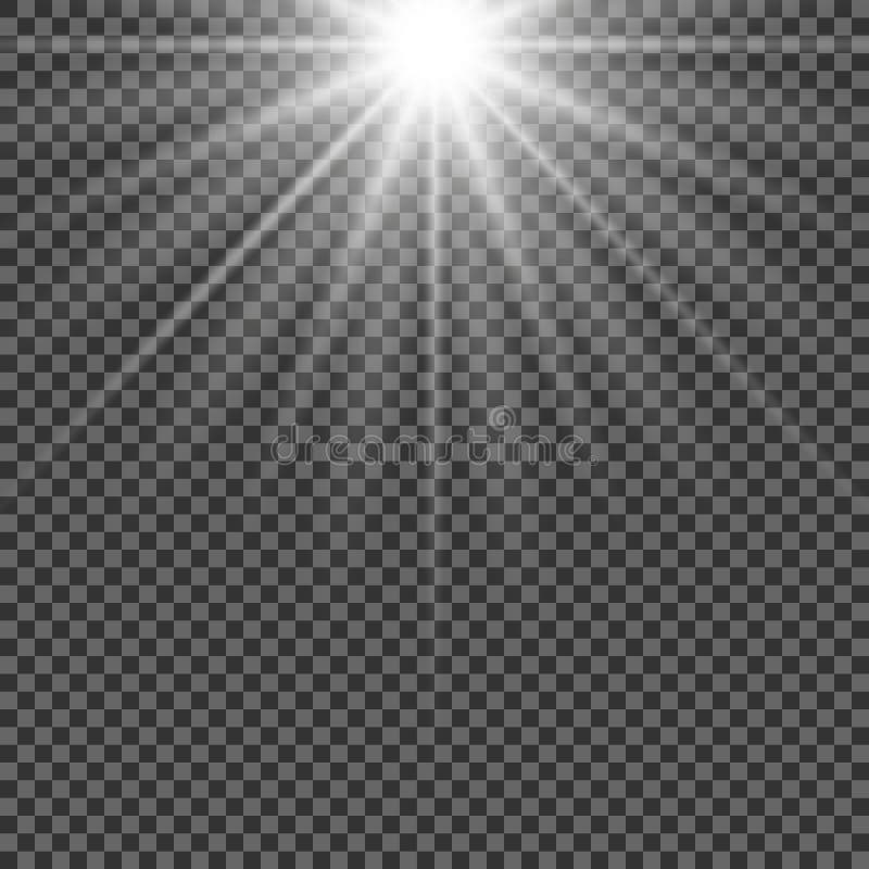 Set of Gold Glowing Light Effects on Transparent Background. Glow Light ...