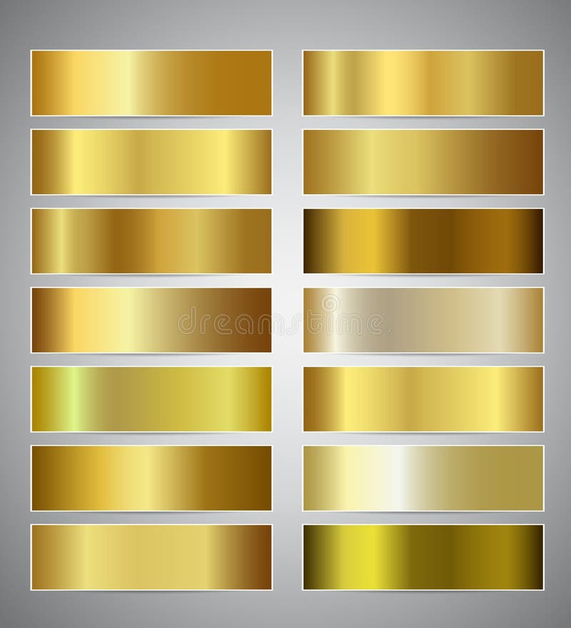 Set of Gold Gradient Banners Templates or Website Headers. Vector ...