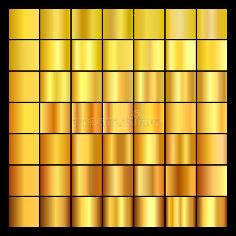 Set of Gold Gradients. Collection of Gold Backgrounds Stock Vector ...