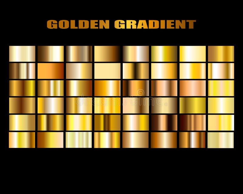 Set of Gold Gradients. Golden Squares Collection. Illustration. Stock ...