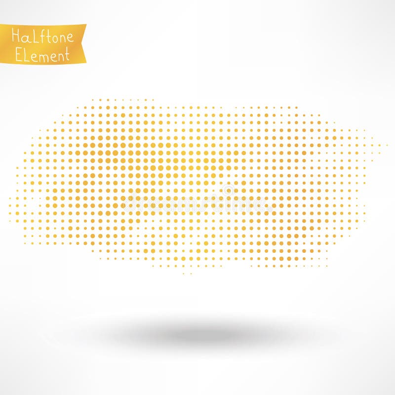 Set of Gold Halftone Elements, Banners, Textures. Dotted Yellow Texture ...