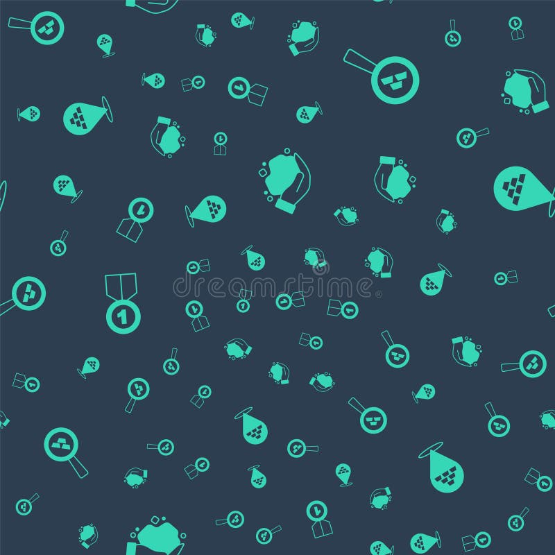 Set Gold Nugget, Bars, Medal and on Seamless Pattern. Vector Stock ...