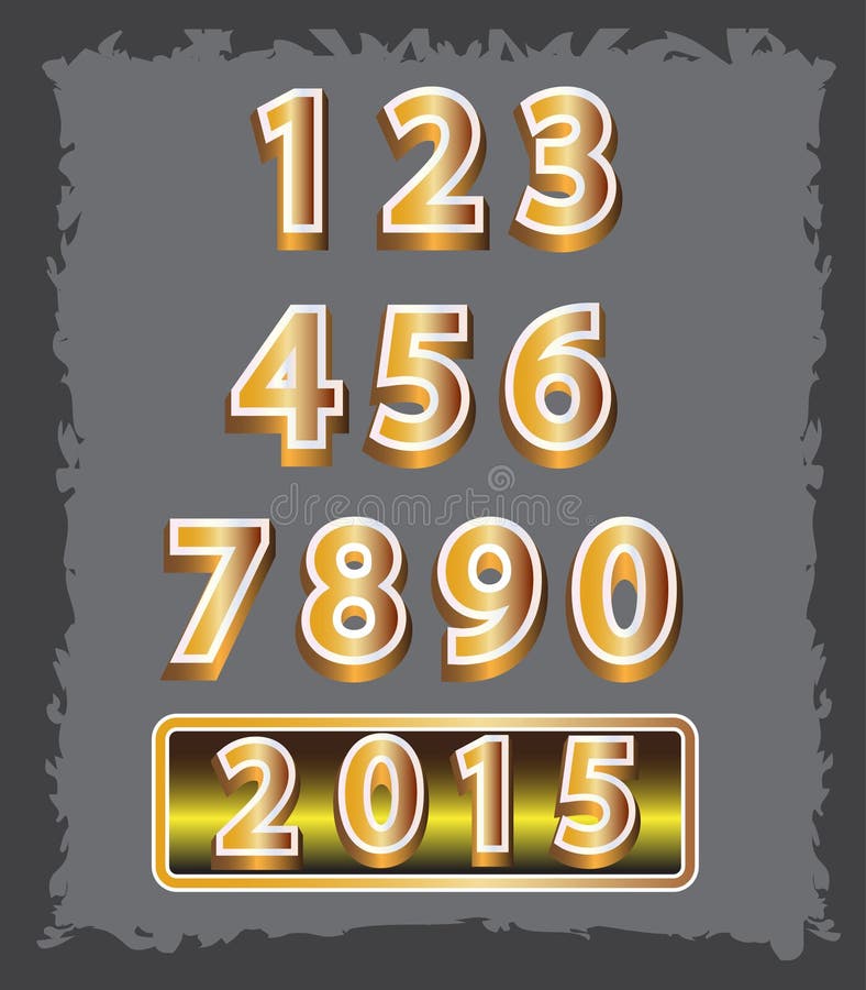 Set of Gold Number 2015 Designs Symbols Stock Vector - Illustration of ...