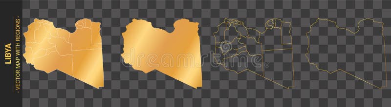 Political Map of Libya Isolated on Transparent Background Stock Vector ...