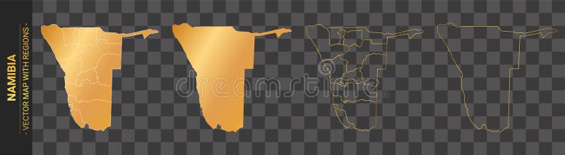 Political Map of Namibia Isolated on Transparent Background Stock ...