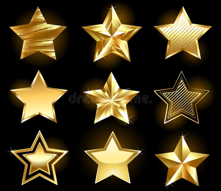 Set of gold stars stock vector. Illustration of award - 28854947