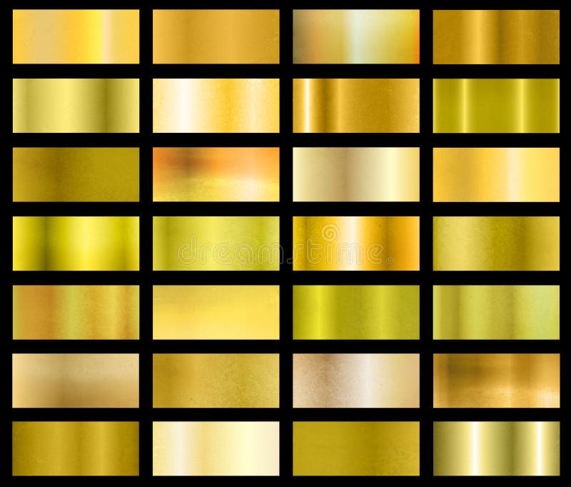 Set of Gold Textures on Black Stock Illustration - Illustration of ...