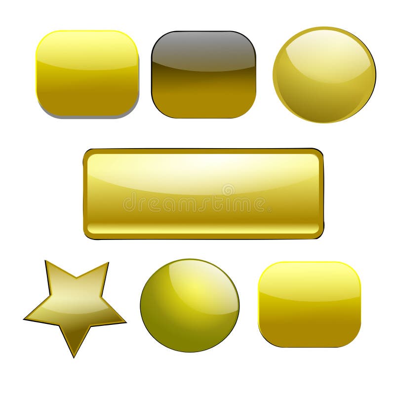 Elegant Golden Vector Web Buttons Icons Set Stock Illustrations – 28 ...