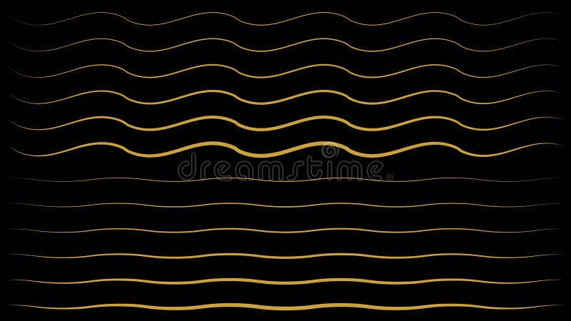 Set of Golden Contour Waves Isolated on White Background. Design ...