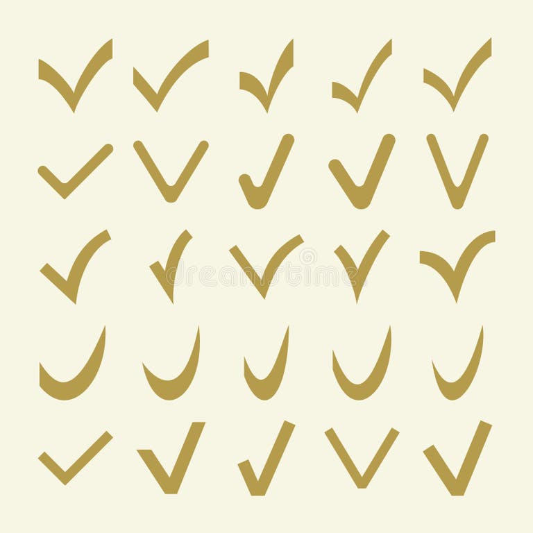 Set of Different Check Marks Stock Illustration - Illustration of mark ...