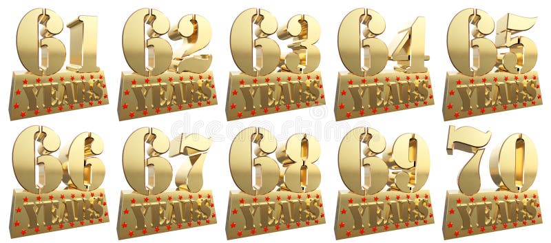 Set of Golden Digits on a Gold Ingot for the Anniversary Stock ...