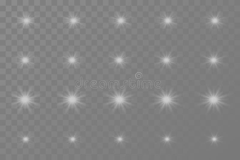 A Set of Golden Effects, an Explosion of a Star with Sparkles and Light ...