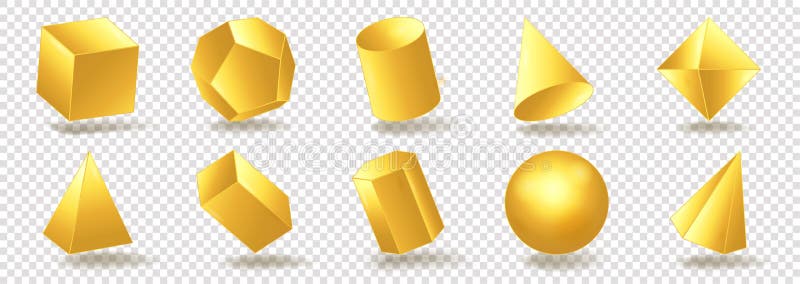 Set of golden figures stock vector. Illustration of minimal - 240008074