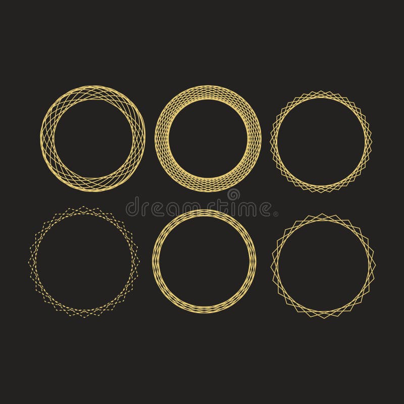 A Set of Golden Frames To Use As Icons Stock Vector - Illustration of ...