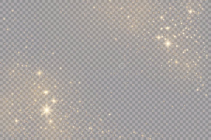 Set of Golden Glowing Lights Effects Isolated on Transparent Background ...