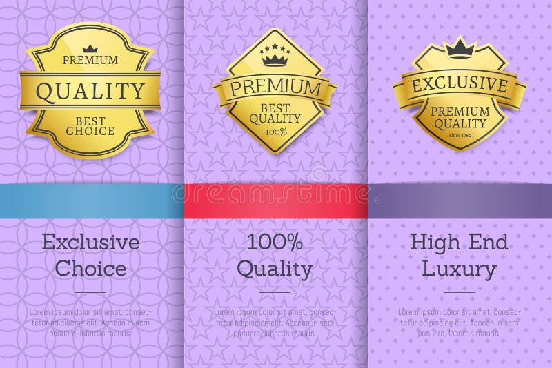 Set Golden Labels on Posters Text Sample Exclusive Stock Vector ...