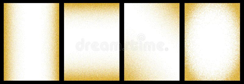 Set of Golden Noise Grain Background. Trendy Templates with Dust and ...