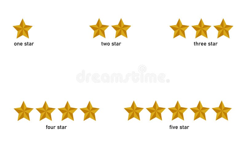 Golden Rank Emblems with Numbers in Stars. Game Achievement Badges ...