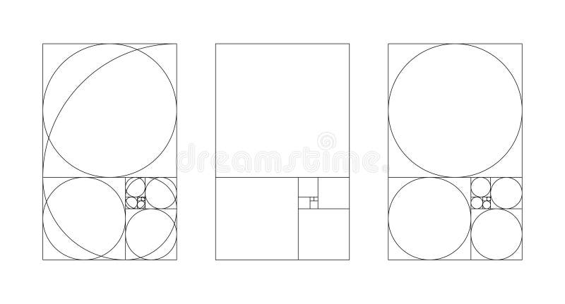 Set of Golden Ratio Templates. Fibonacci Array, Numbers. Method Golden ...