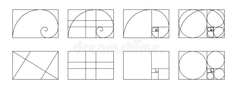 Golden Ratio Fibonacci Sequence Dot Pattern Stock Illustration ...