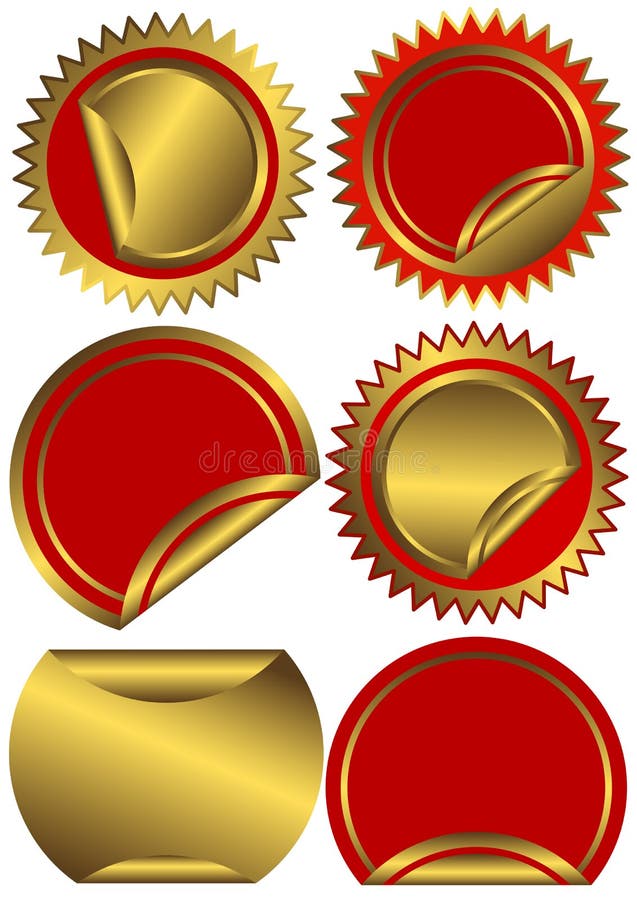 Red and Golden Award with Ribbon (vector) Stock Vector - Illustration ...