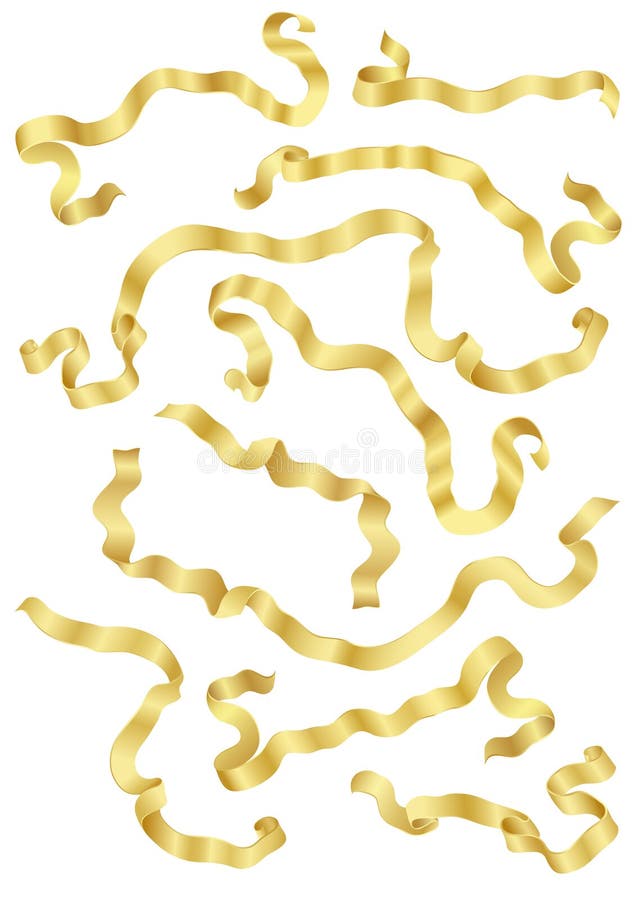 Set of golden ribbons stock vector. Illustration of gold - 24988065