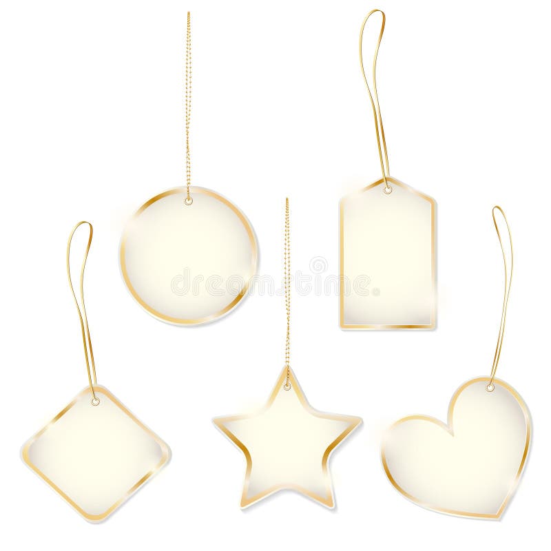Set of Golden Shiny Price Tags Stock Vector - Illustration of christmas ...