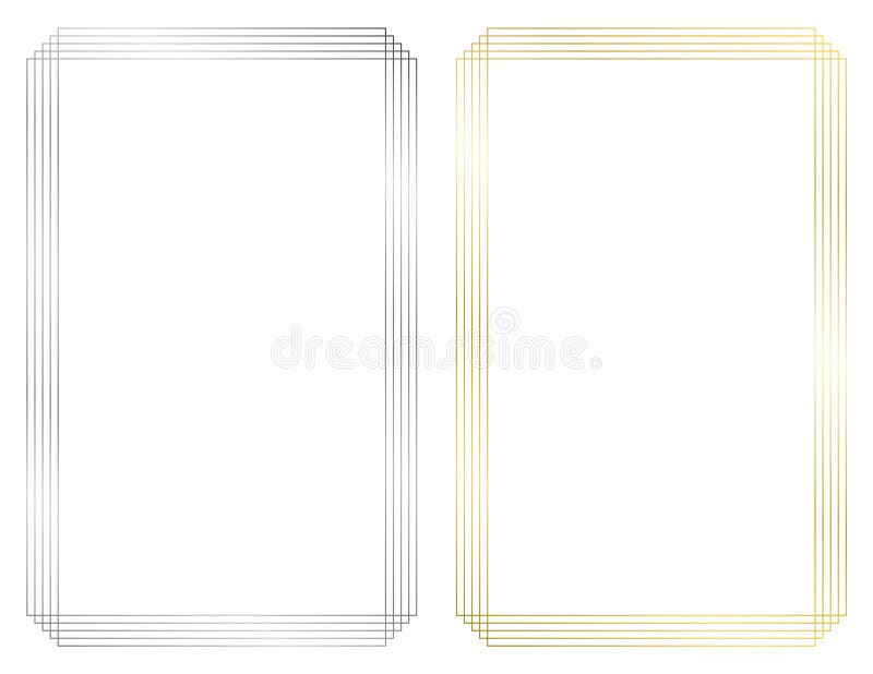Set of Golden and Silver Frames Isolated on White Stock Vector ...