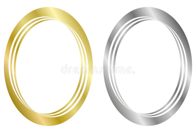 Set of Golden and Silver Frames Stock Vector - Illustration of metal ...