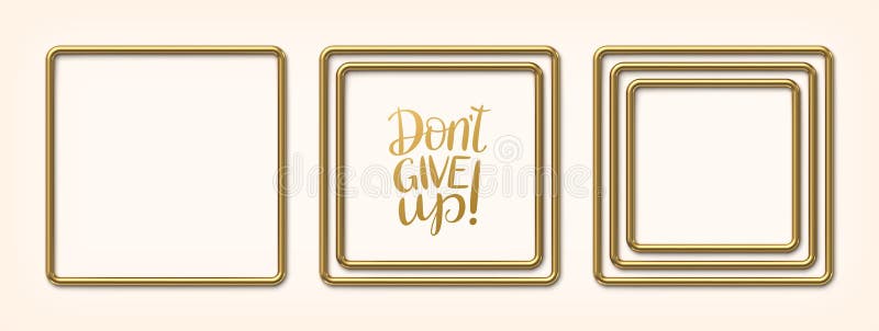 Set of Golden Square Frames Vector Illustration Stock Vector ...