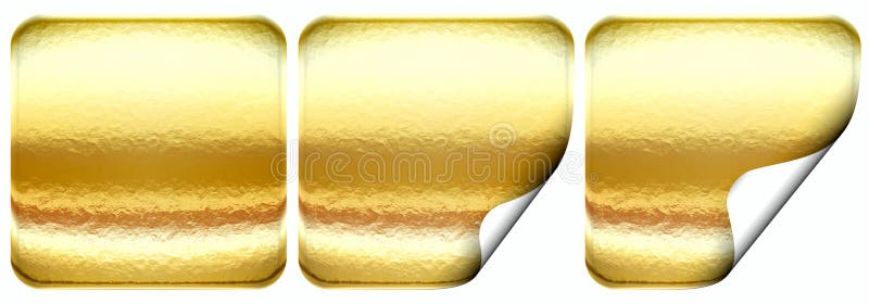Set of golden sticker stock illustration. Illustration of corner - 16833241